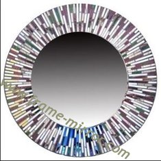 China 2013 hot selling fashion round mosaic wall mirror supplier