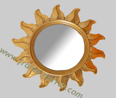 sun mirror,home decor,PU classical mirror frame supplier