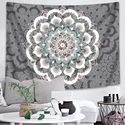 Bohemian Tapestry Elephant Star Mandala Tapestry Blue Tie Dye Star Design Indian Bedspread Twin Tapestry Hippie Wall Dec