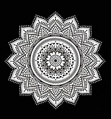 Mandala Tapestry Black and White Indian Hindu Wall Hanging