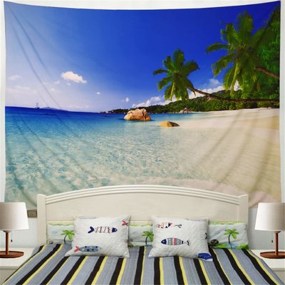 Ocean Beach Tapestry Wall Hanging Tropic Paradise Beach Wall Tapestry Coconut Tree Tapestry Hippie Bohemian Tapestry Pal