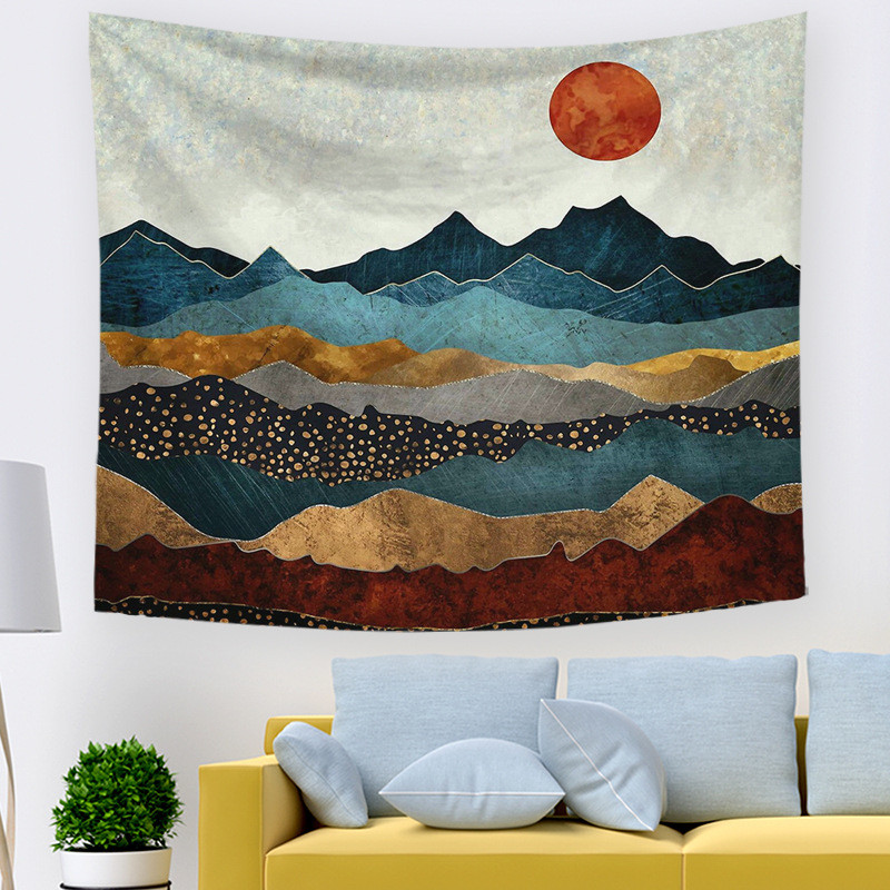 Mountain Tapestry, Forest Tree Tapestry Sunset Tapestry Nature Landscape Tapestry Wall Hanging Art Nature Home Decoratio