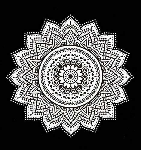 Mandala Tapestry Black and White Indian Hindu Wall Hanging