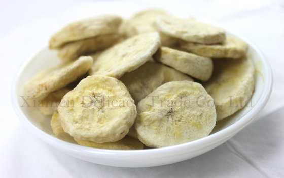 Natural Fruit Healthy Freeze Dried Food Banana 5mm - 7mm Sliced Crisp and Sweet