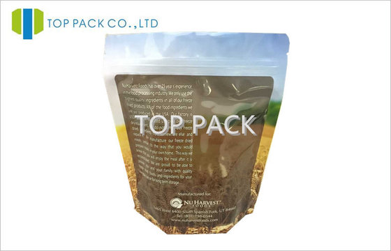 Aluminum Foil Stand Up Plastic Pouches Freeze Dried Food Glod Printing