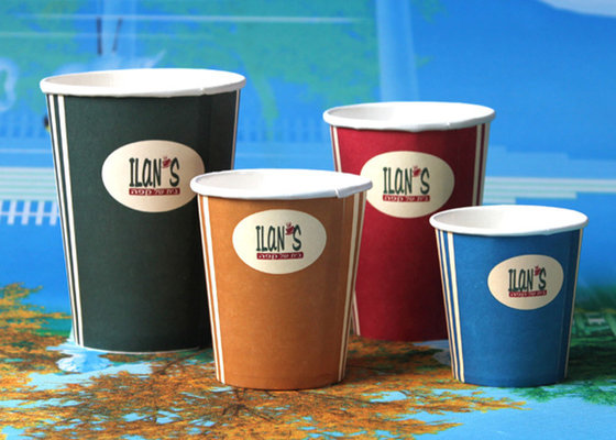 PE coated Disposable Espresso Cappuccino Paper Coffee Cups 65ml / 90ml