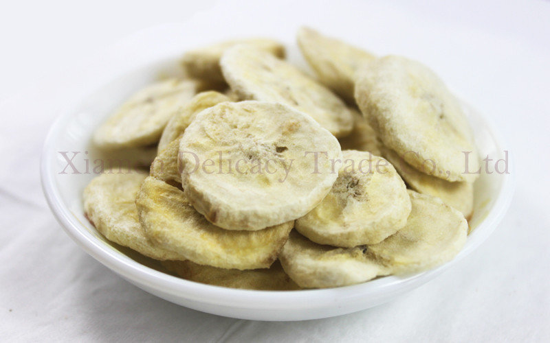 Safety Freeze Dried Fruit Snacks Freeze Drying Banana Slice for Desserts Making