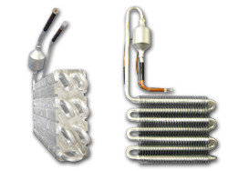 Slant Type Aluminum Finned Tube Condenser , Cooler / Refrigerator Condenser