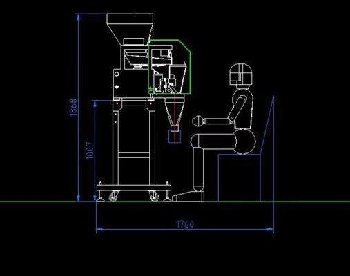 2 head particulate food chickpeas litter fine particles bag feeding and packaging machine