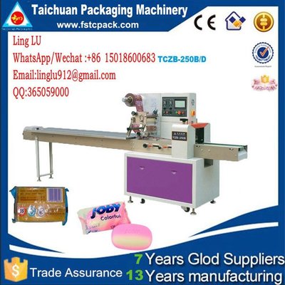Horizontal packaging machine for sponge , scourer, foam, baorbent cloth