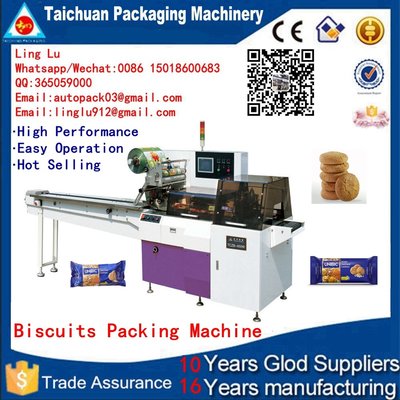 Full Automatic cookies/bread/cake/rice fong/biscuits/sandwich/chocolate/Lollipop Packing Machine/food machine