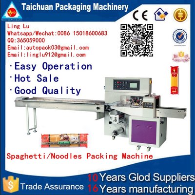CE certificate Taichuan vegetable pillow packaging machine with three servo motor