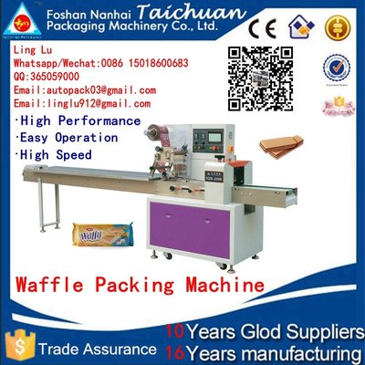 TAICHUAN factory automatic chocolate bar candy bread biscuit flow packing machine in business