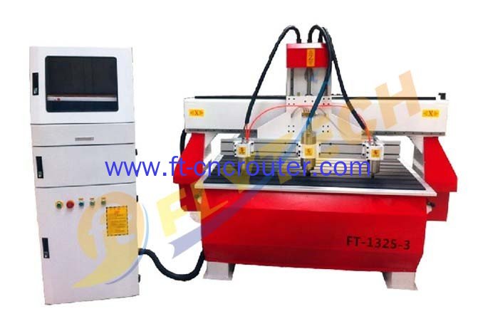 Three Head woodworking cnc router machine with high precision stepper motors factory price