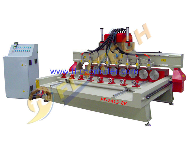 Hot sale 3D cutter 4 axis cnc  router  for buddha statue engraving with 8 heads
