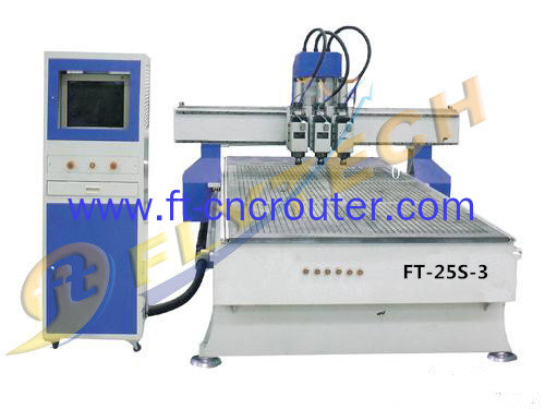 High quality three head  wood cnc router machine with ATC in pneumatic cylinder