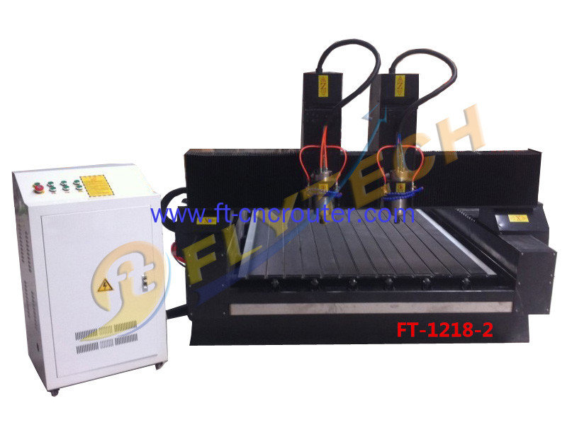 New Double Head 1218 stone cnc router machine with pulley with stepper motors Ncstudio