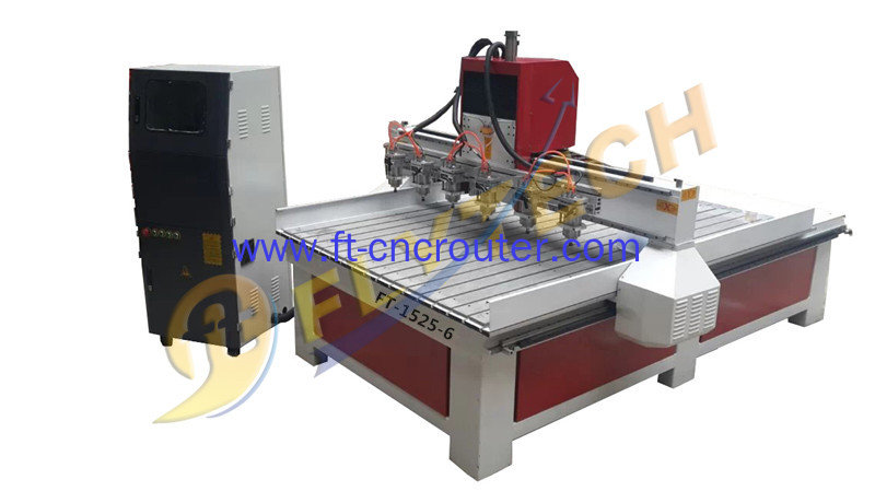 six heads 1525 wood router machine with factory price made in China