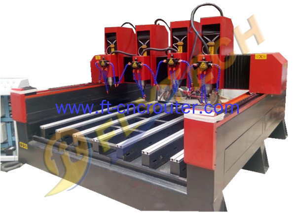 Heavy duty tombstone engraving machine with four head cnc router for stone factory price