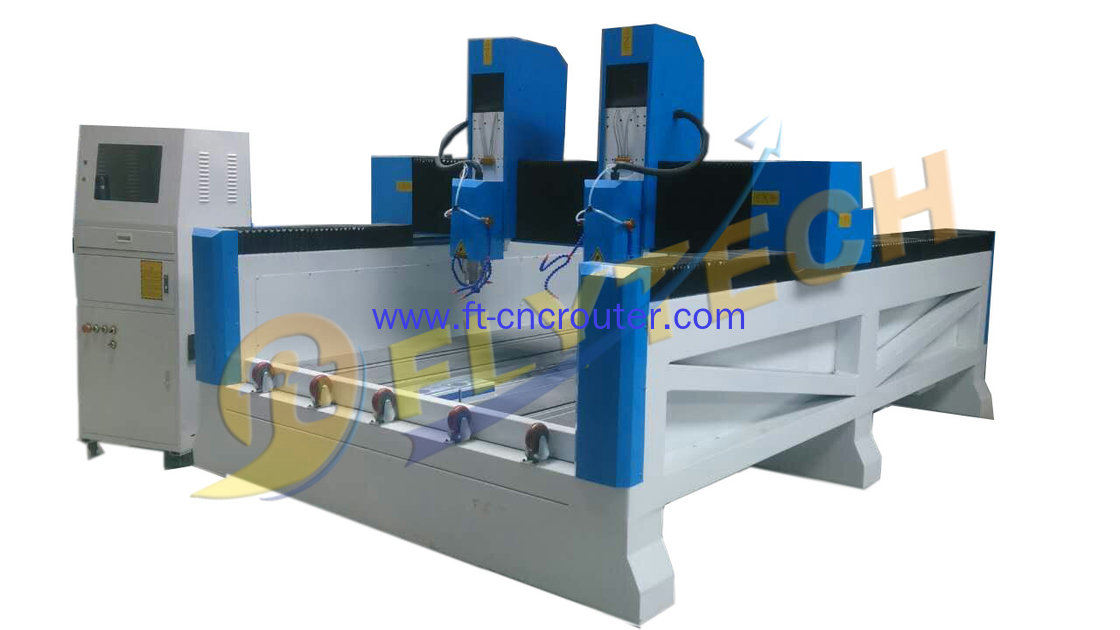 Heavy duty 1625 multi head tombstone engraving machine cnc router with rotary axis