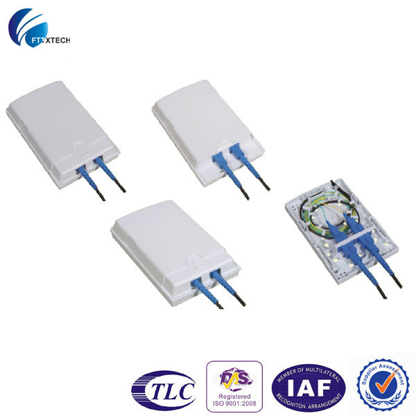 FTTH fiber optical face plate 2 port GFS-2H ABS   SC adpater with pigtail, slide type Optical fiber line box
