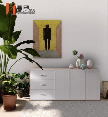 Living Room Cabinet Furniture All Aluminum Storage Side Cabinet