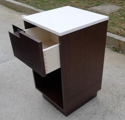 Wooden hotel furniture stone top night stand/bed side table NT-0004