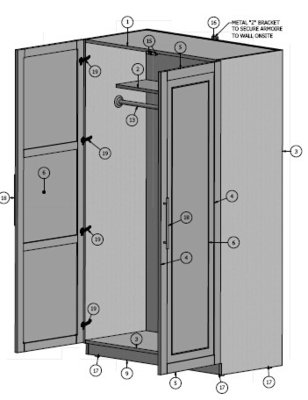 Wooden hotel furniture wardrobe/closet/Armoire WD-0004