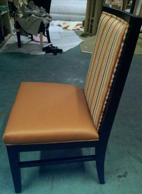 wooden frame fabric/PU dining chair DC-0009