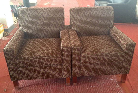 Hotel fabric lounge chair with ottoman ,single sofa LC-0009