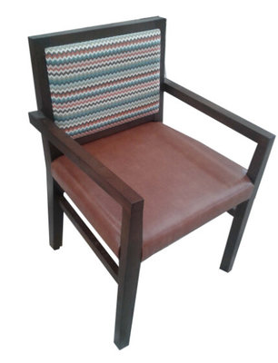 wooden frame fabric/PU dining chair DC-0016
