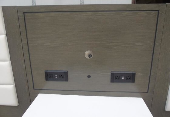 wooden queen upholstery  headboard with power hubs ,casegoods, hotel furniture,casegoodsHD-0072