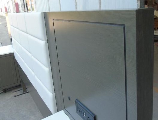 wooden king upholstery  headboard with power hubs and night stand ,casegoods, hotel furniture,casegoodsHD-0073