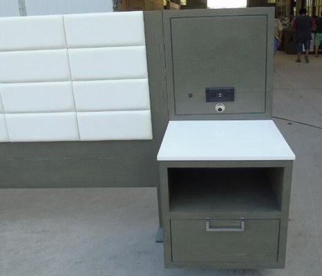 wooden king upholstery  headboard with power hubs and night stand ,casegoods, hotel furniture,casegoodsHD-0073