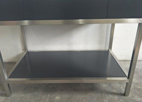 metal/304# stainless steel  Bathroom vanity with wood shelf /bathroom cabinet /HOTEL VANITY V-014