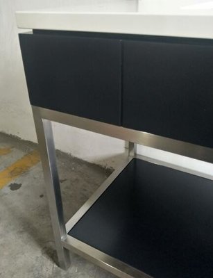 metal/304# stainless steel  Bathroom vanity with wood shelf /bathroom cabinet /HOTEL VANITY V-014