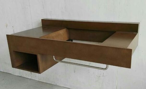 wooden bathroom vanity with metal bar,floating vanity cabinets,wooden vanity V-015