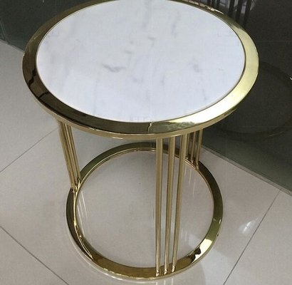 stone top stainless steel metal side table/End table/coffee table for hotel furniture,casegoodsTA-0082