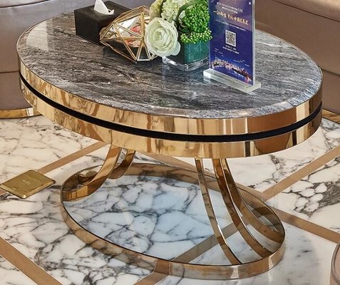 stone top Brass  stainless steel metal side table/End table/coffee table/C table, hotel furniture,casegoodsTA-0087