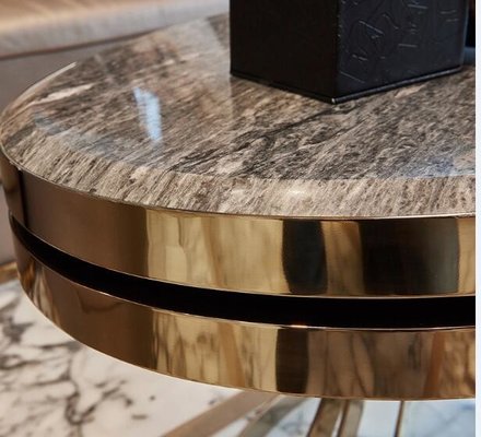 stone top Brass  stainless steel metal side table/End table/coffee table/C table, hotel furniture,casegoodsTA-0087