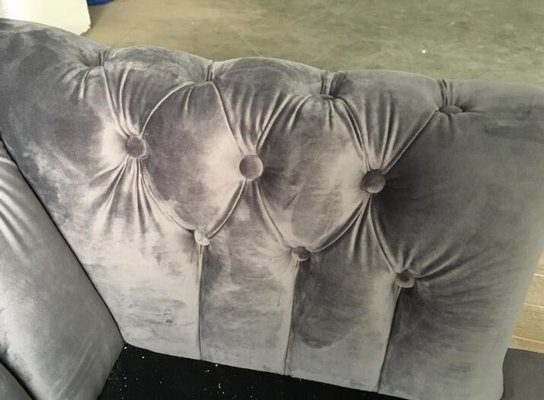 2017 hot sale moden luxury chesterfield sofa with grey velvet,living room sofa,french style sofa,oak wood sofa