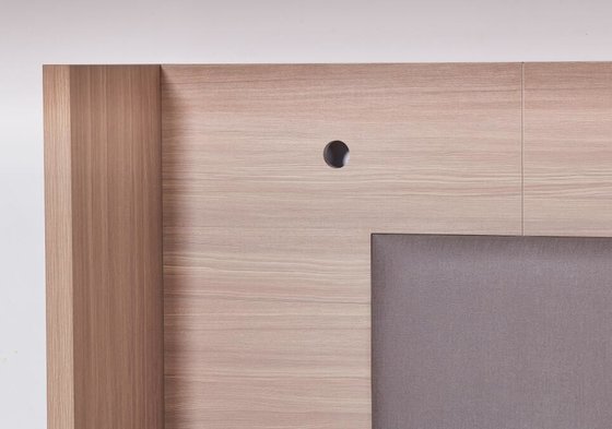 Springhill hotel new design HPL king size headboard with upholstery and 2 nightstands for hotel guestroom