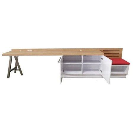 Hilton Garden Inn Modern Luxury High pleasure laminate with white and oak finish streamline unit with linear desk