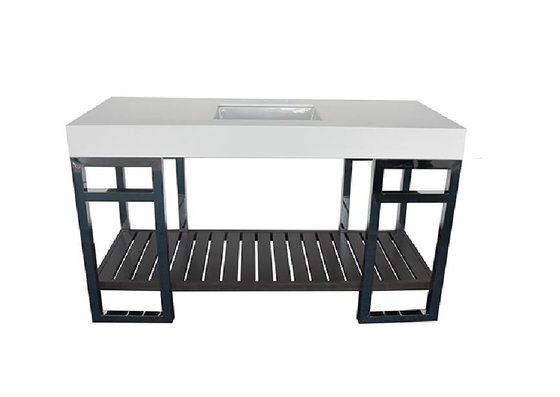 Single Sink Style polished 304 stainless steel Metal Frame Bathroom Wash Basin hotel bathroom vanity