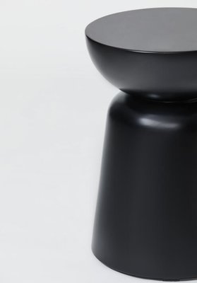 Round shape Black solid wood hotel bedroom furniture drum side table