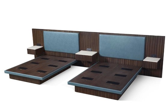 Hyatt Regency 5-star hotel Luxury design zebra wood veneer queen size bed of  hotel bedroom furniture