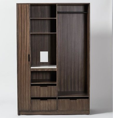 5-star luxury new design Zebra wood veneer hotel wardrobe for hotel guestroom
