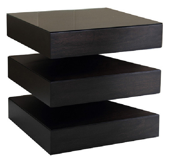 wooden side table/end table with glass top, casegoods , hotel furniture,TA-0055