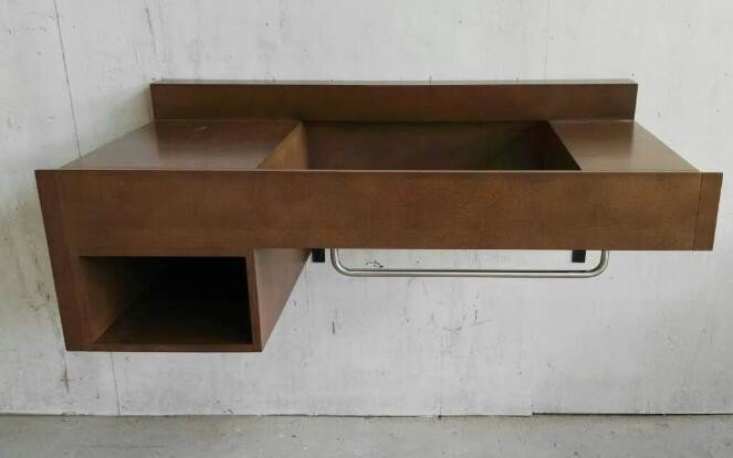 wooden bathroom vanity with metal bar,floating vanity cabinets,wooden vanity V-015
