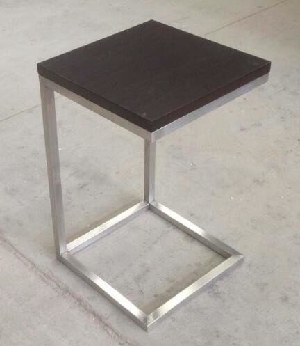 solid wood top stainless steel metal side table/End table/coffee table for hotel furniture TA-0080